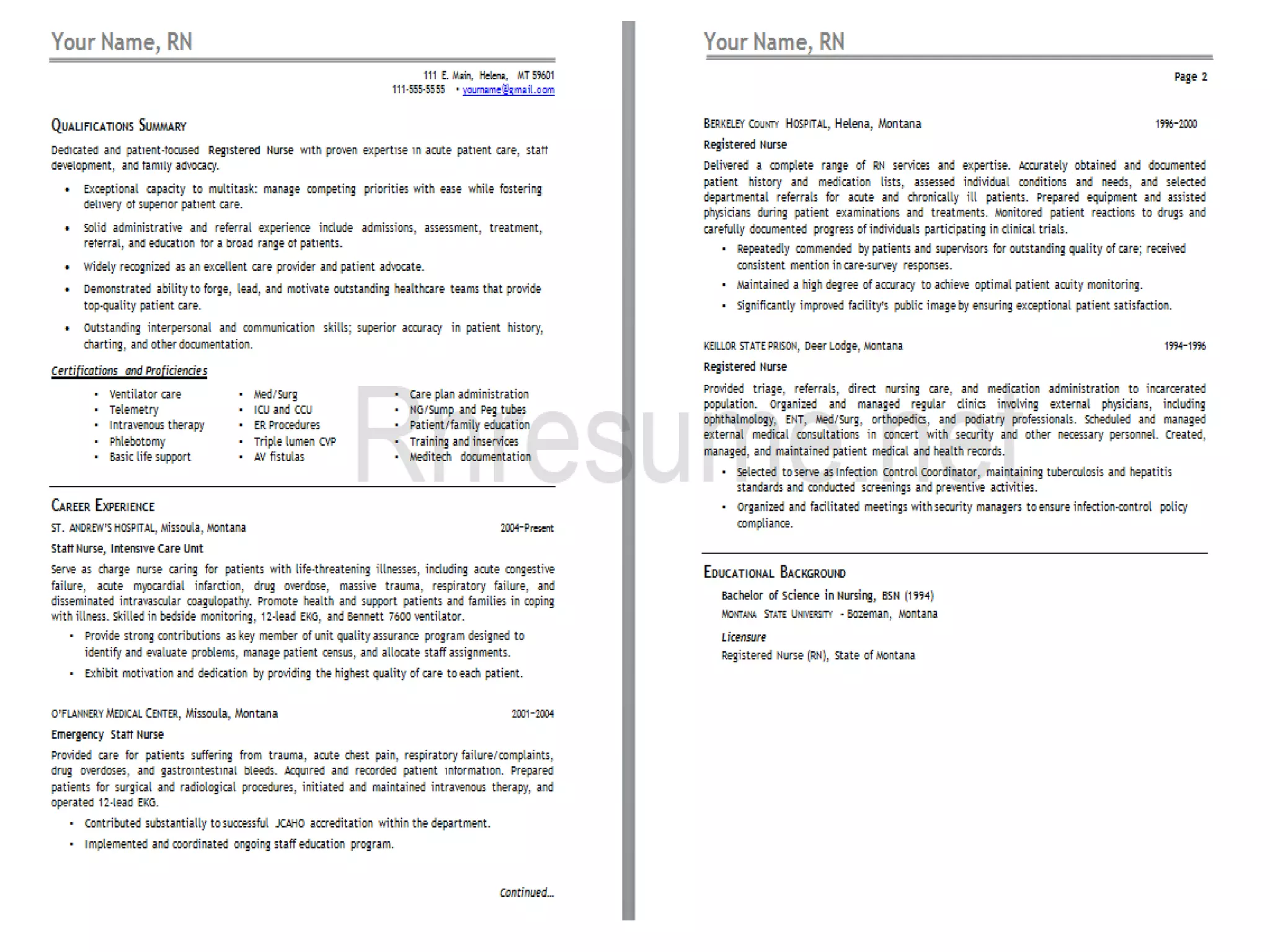 RN resume sample | PPTX