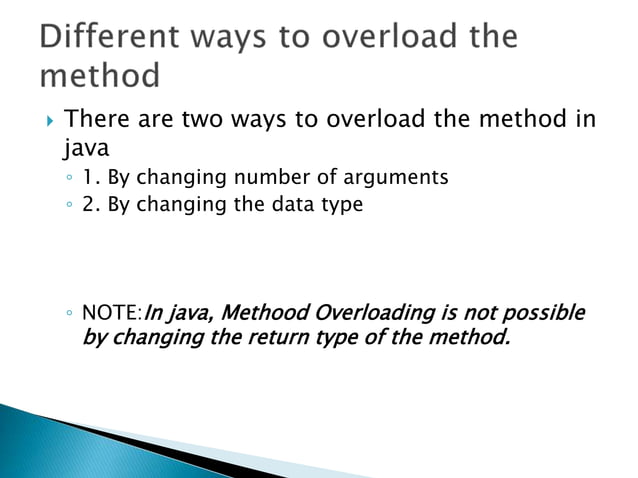 4. method overloading | PPTX | Programming Languages | Computing