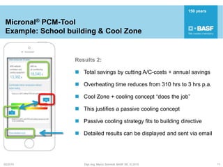 Micronal® PCM and Cool Zone - BASF #PSBPcomfort | PPTX