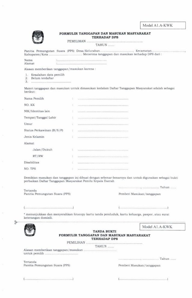 50 INFO DOWNLOAD FORMULIR TANGGAPAN DAN MASUKAN MASYARAKAT TERHADAP DPS ...