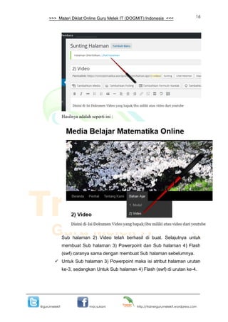 4. Membuat halaman dan sub halaman blog by pak sukani | PDF