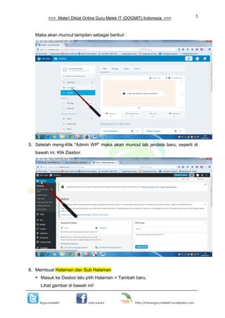 4. Membuat halaman dan sub halaman blog by pak sukani | PDF