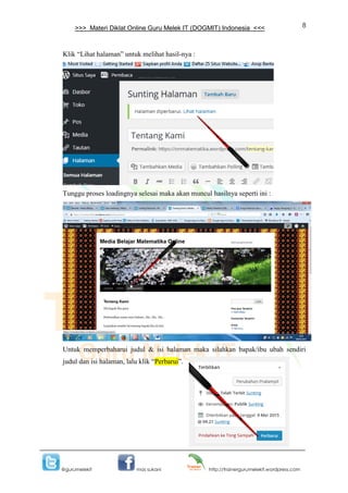 4. Membuat halaman dan sub halaman blog by pak sukani | PDF