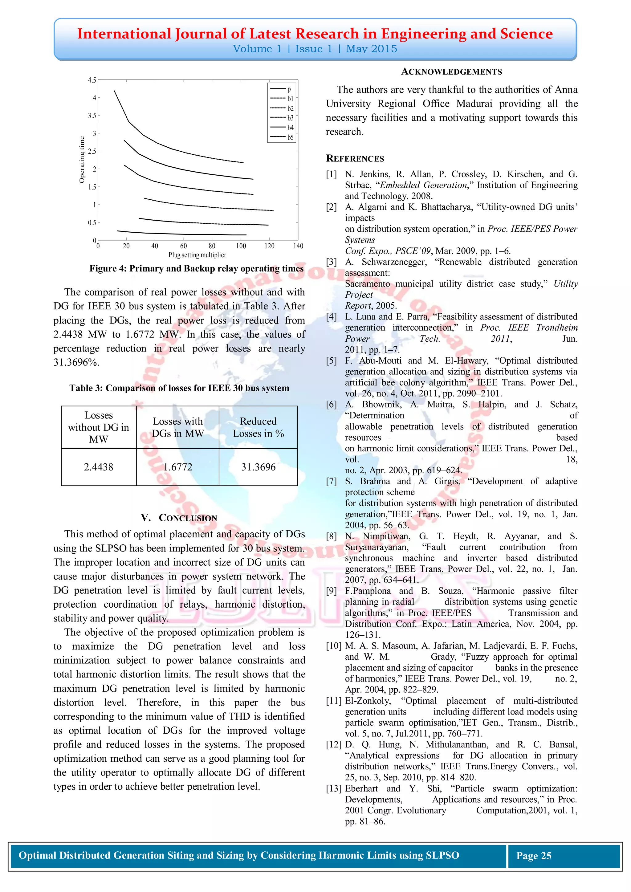 Optimal Distributed Generation Siting and Sizing by Considering Harmonic Limits using SLPSO | PDF