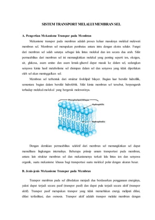 4. sistem transport melalui membran sel | DOCX