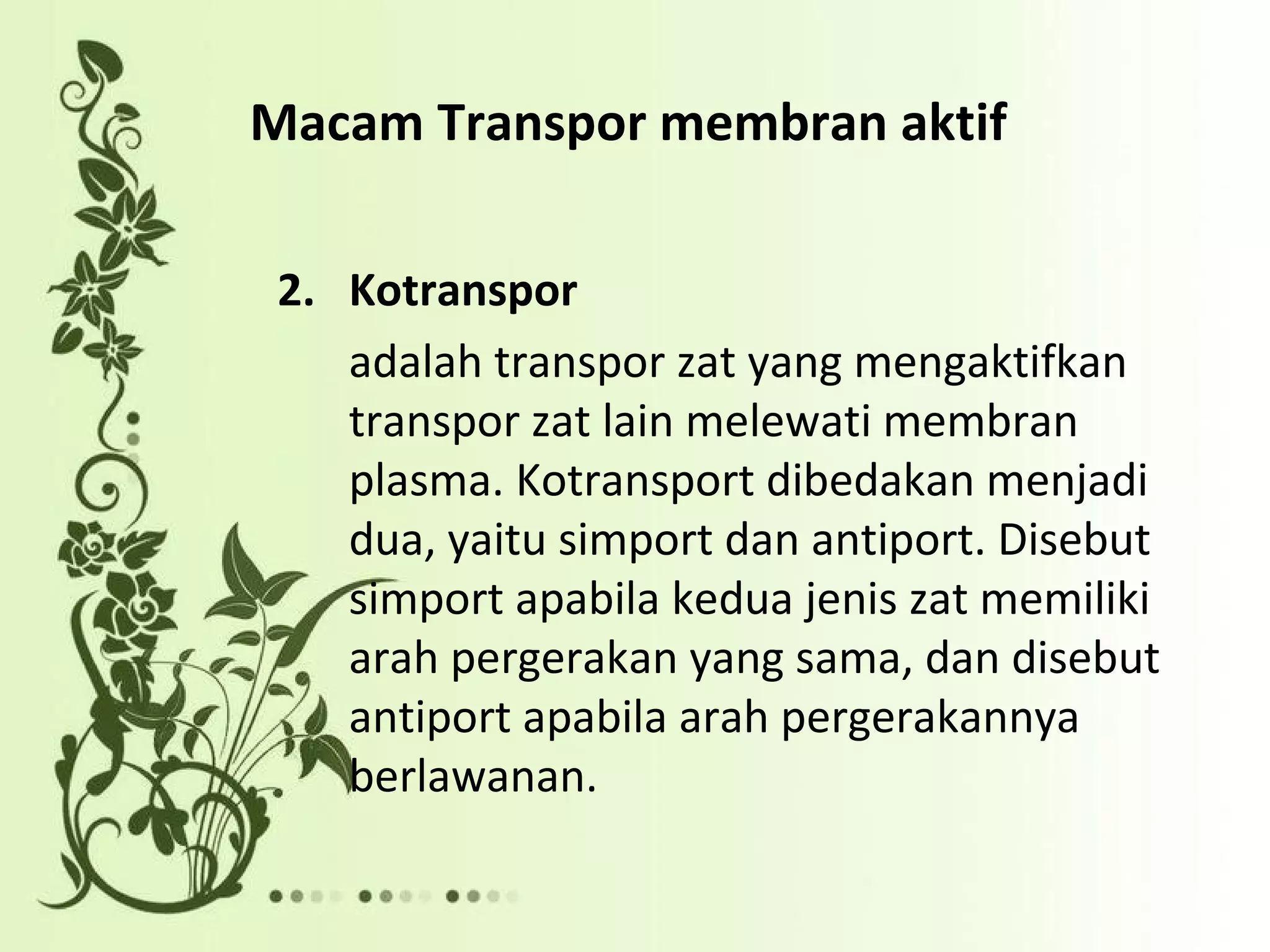 4. sistem transport melalui membran sel | PPT