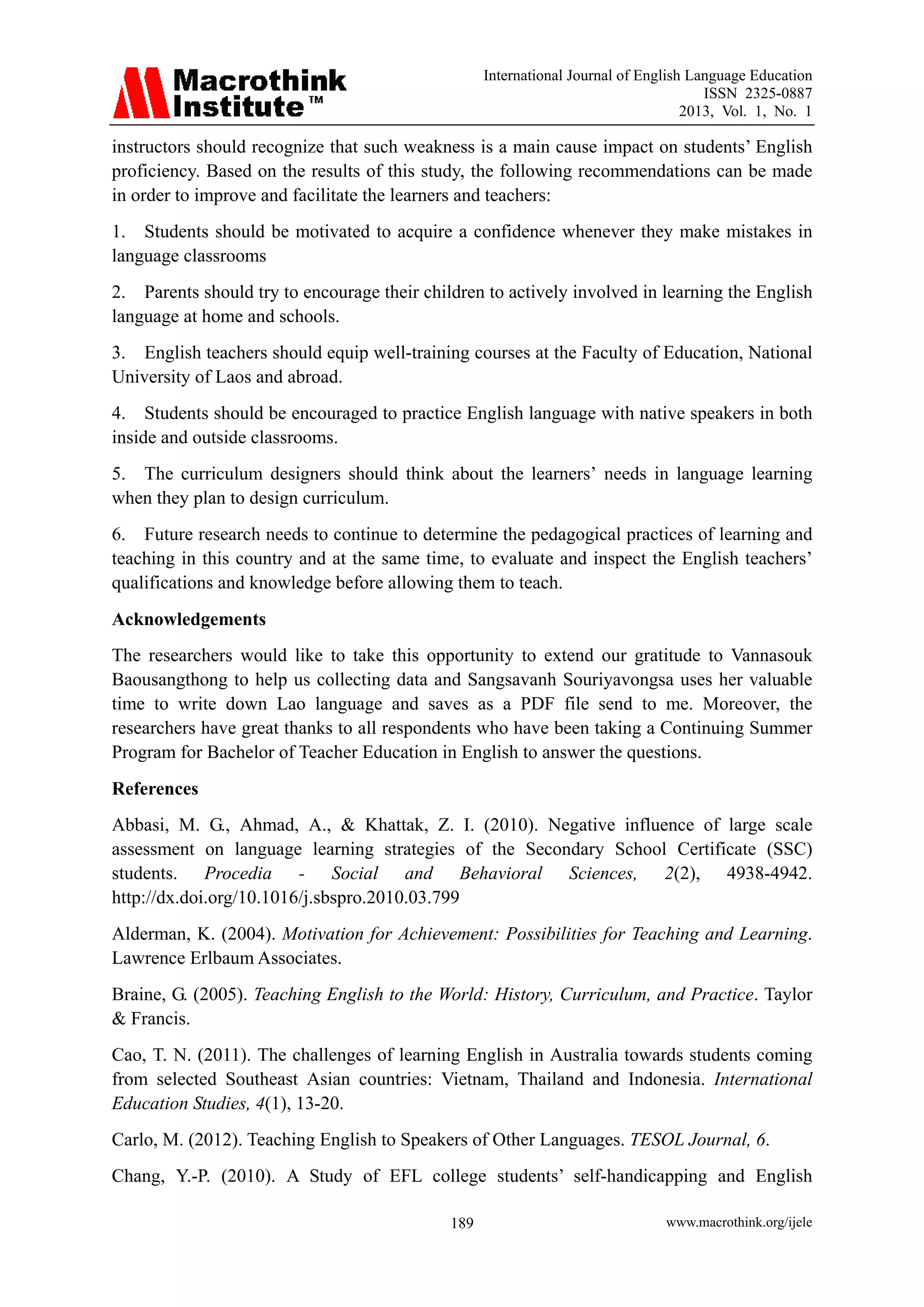 4. factors causes students low english language in national university ...