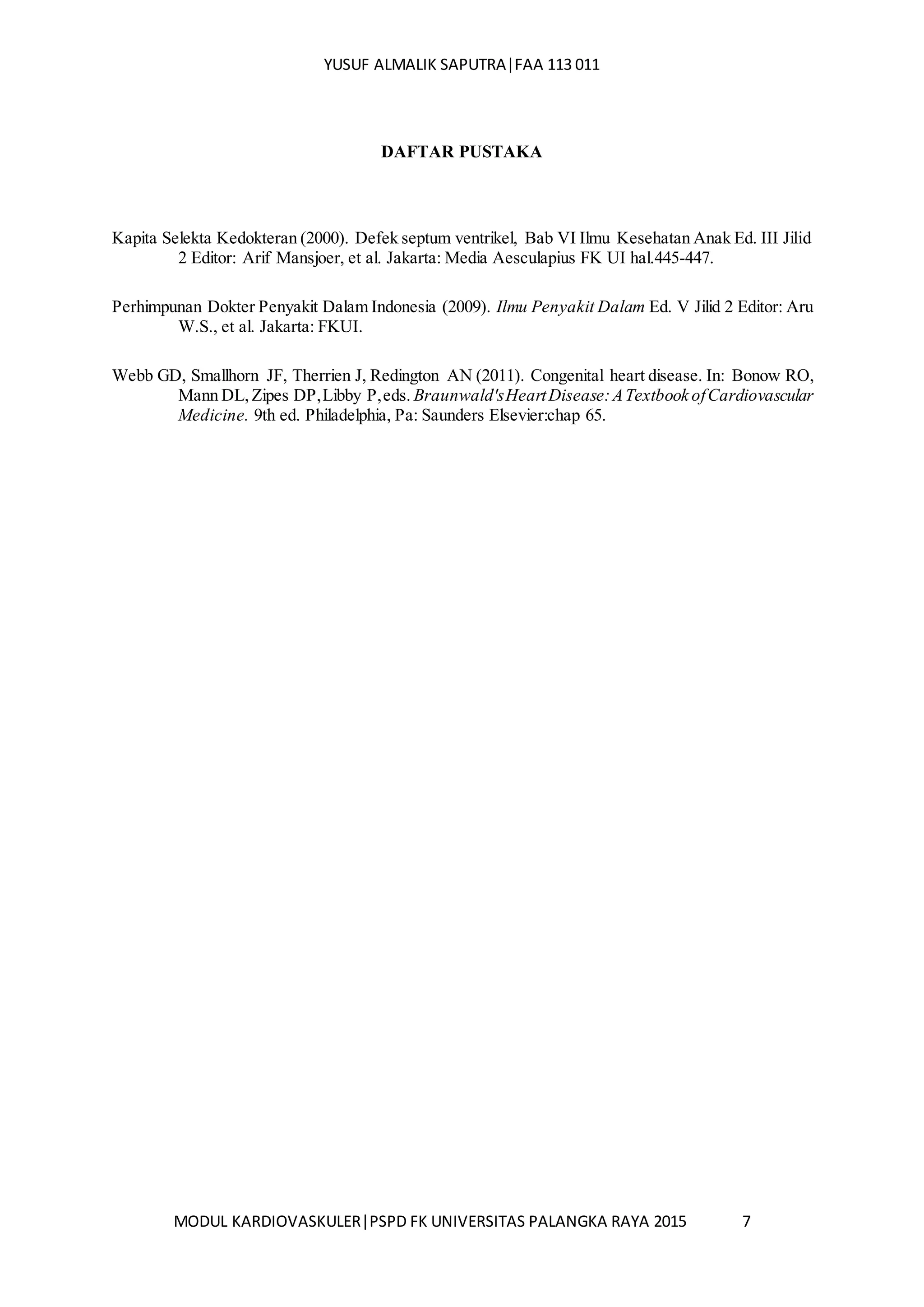 Defek Septum Ventrikel | PDF