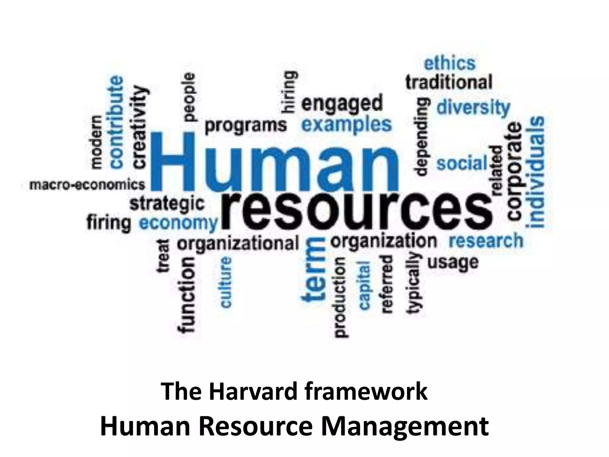 The harvard framework - human resource management - Manu Melwin Joy | PPTX