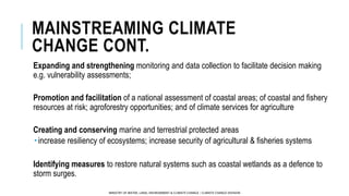 National Framework for Mainstreaming Climate Change | PPT