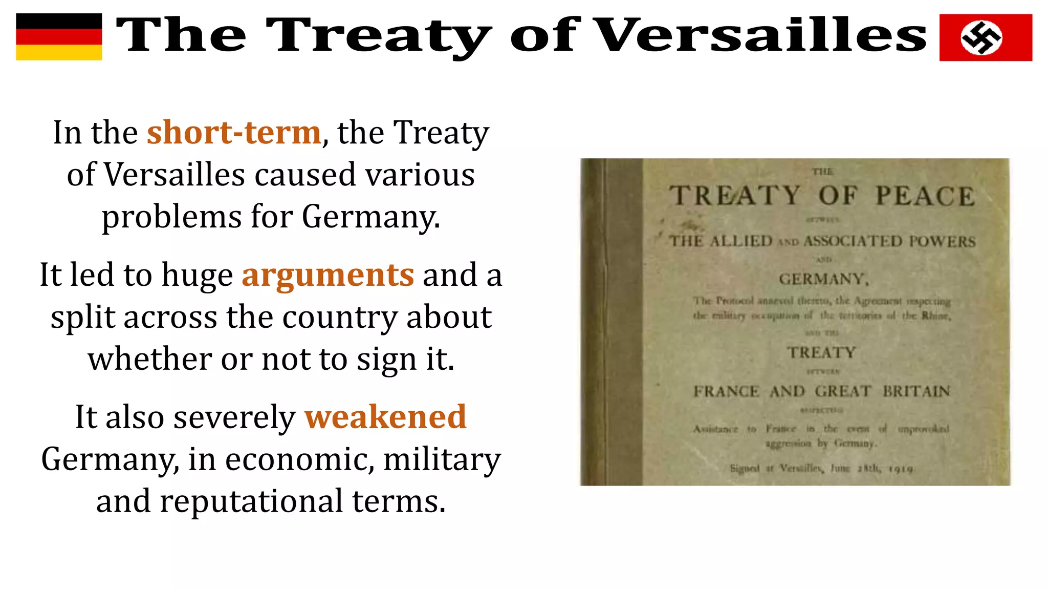 Wemar Germany - long term effects of the treaty of versailles | PPTX