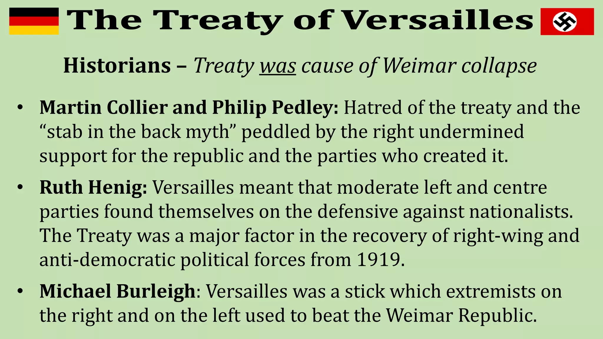 Wemar Germany - long term effects of the treaty of versailles | PPTX