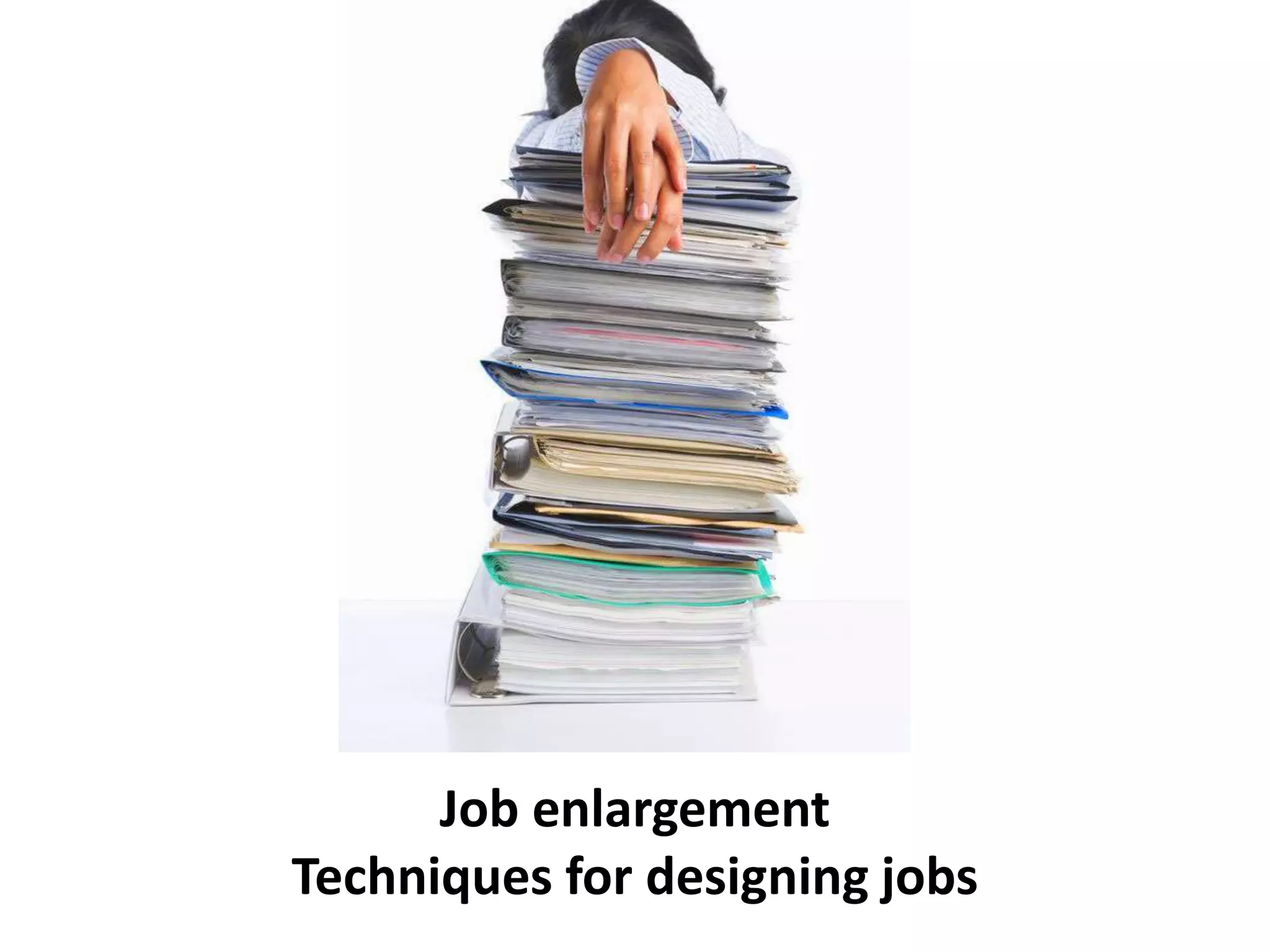 Job enlargement - Techniques for designing jobs - Manu Melwin Joy | PPTX