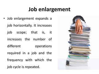 Job enlargement - Techniques for designing jobs - Manu Melwin Joy | PPT