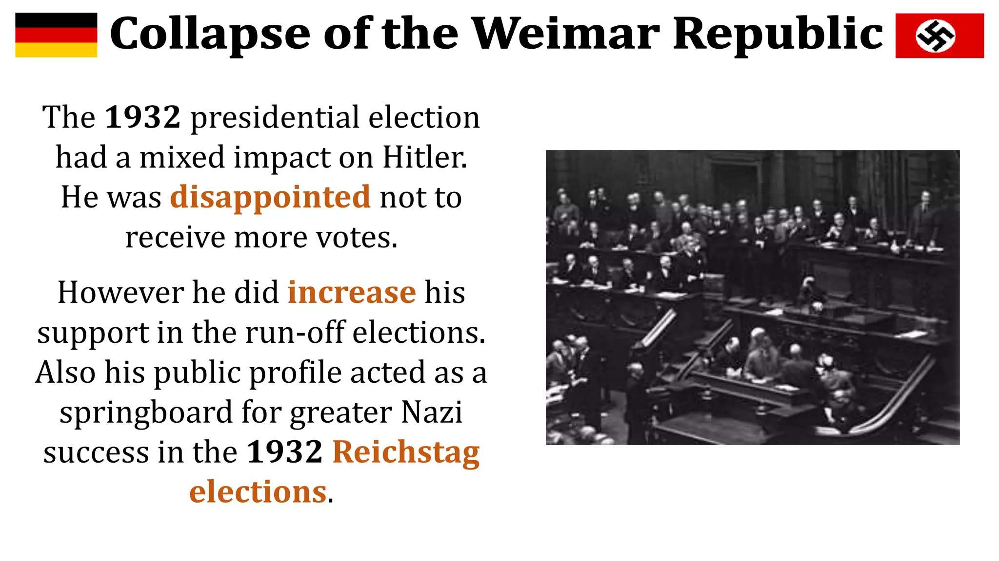Collapse of the Weimar Republic - rise of the nazis performance in ...