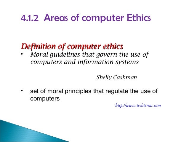 4.1.1 areas of computer ethics