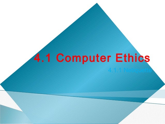4.1.1 areas of computer ethics