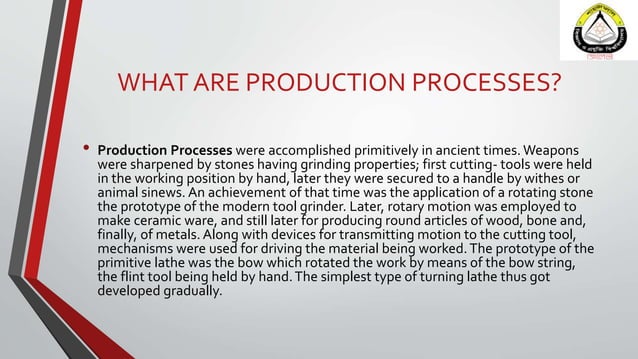 Different Types of Production Processes | PPTX