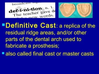 custom trays & master casts | PPT