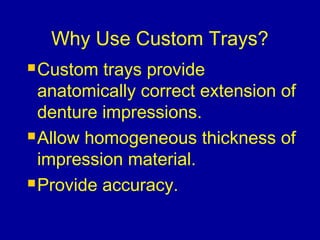 custom trays & master casts | PPT