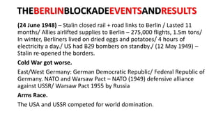 CAMBRIDGE IGCSE HISTORY REVISION 4 - COLD WAR | PPTX