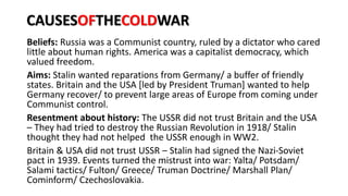 CAMBRIDGE IGCSE HISTORY REVISION 4 - COLD WAR