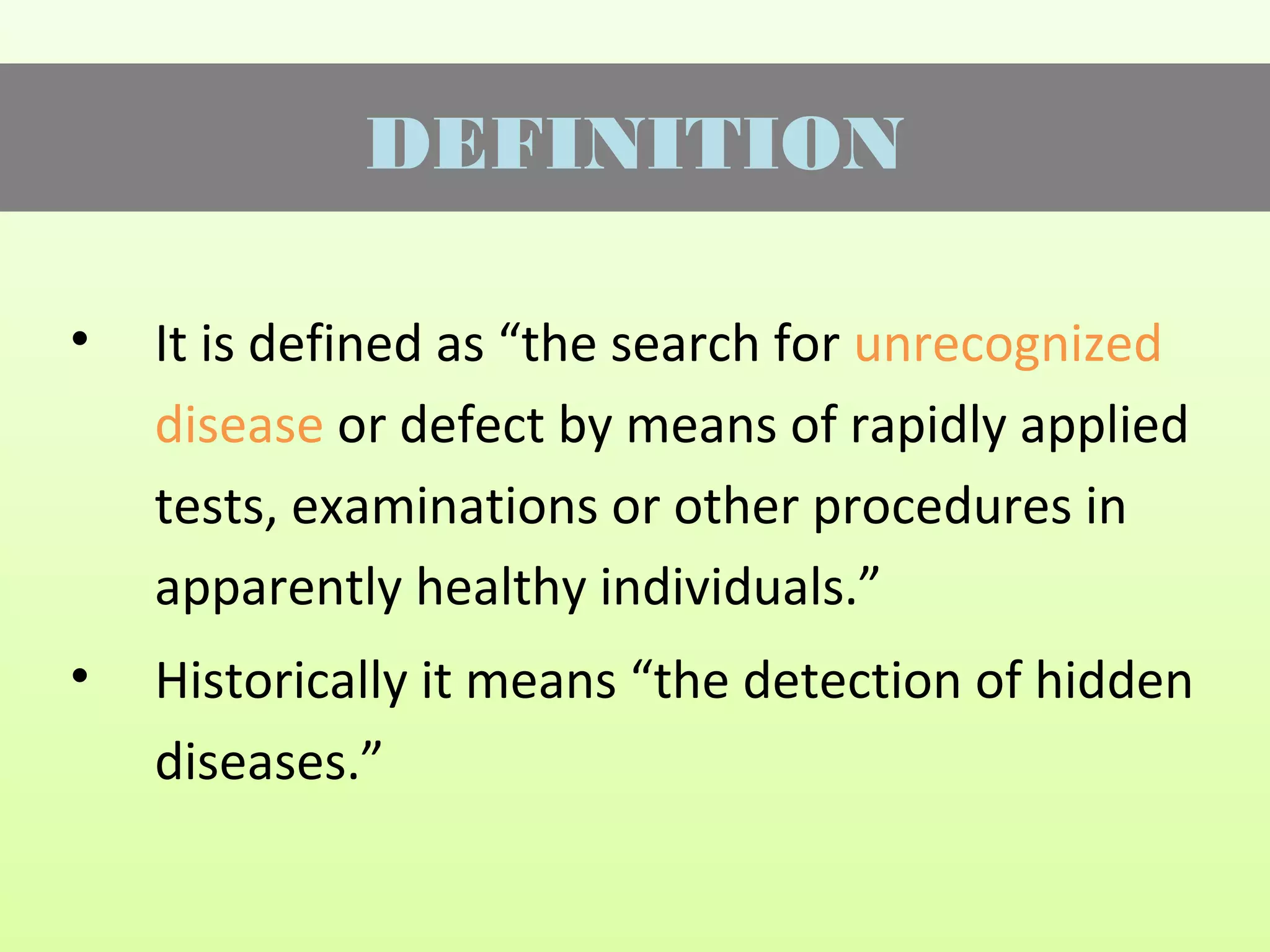 Types of Screening | PPT