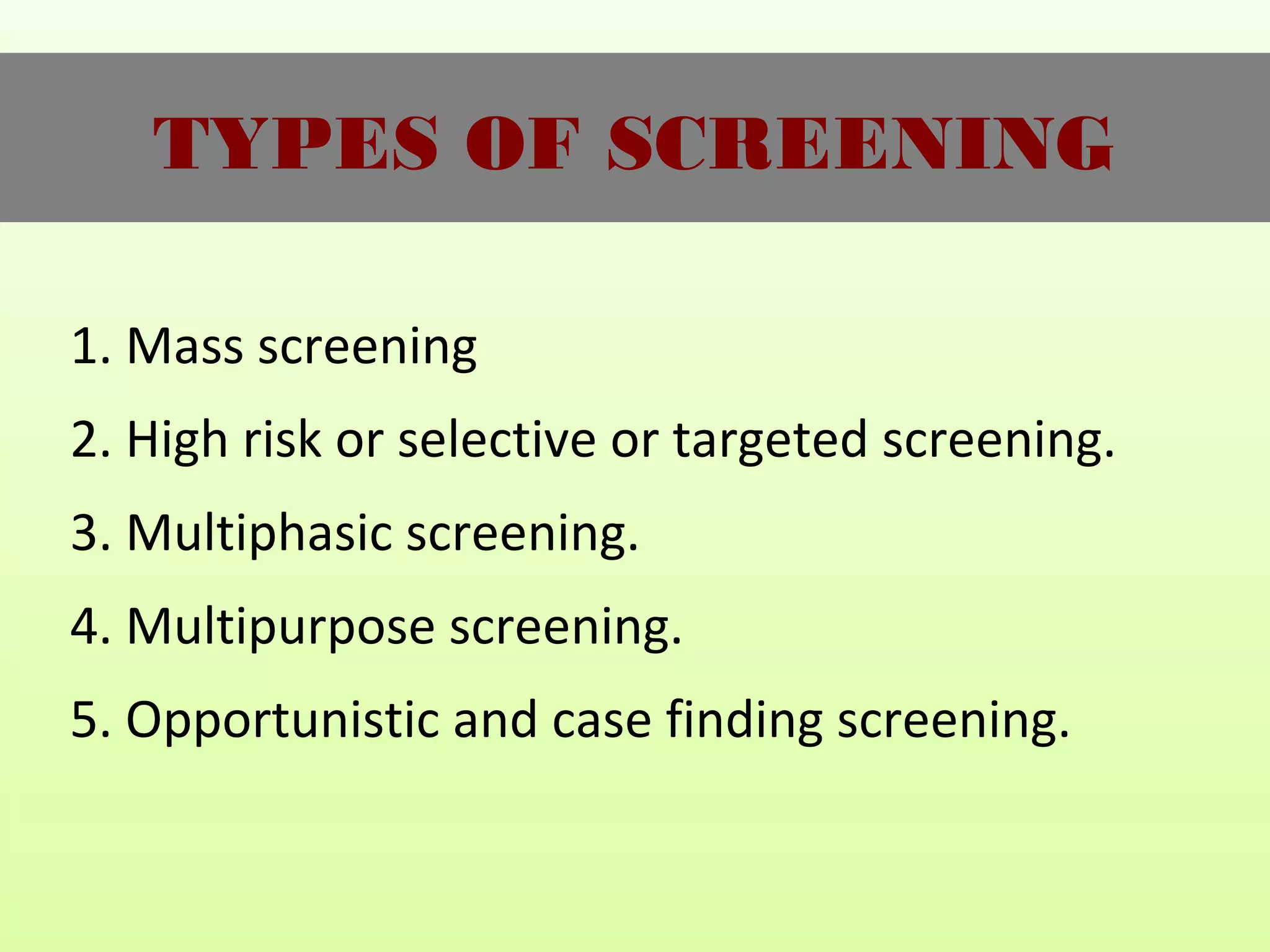 Types of Screening | PPT