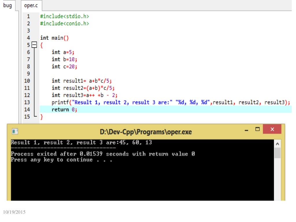 Operators in C Programming