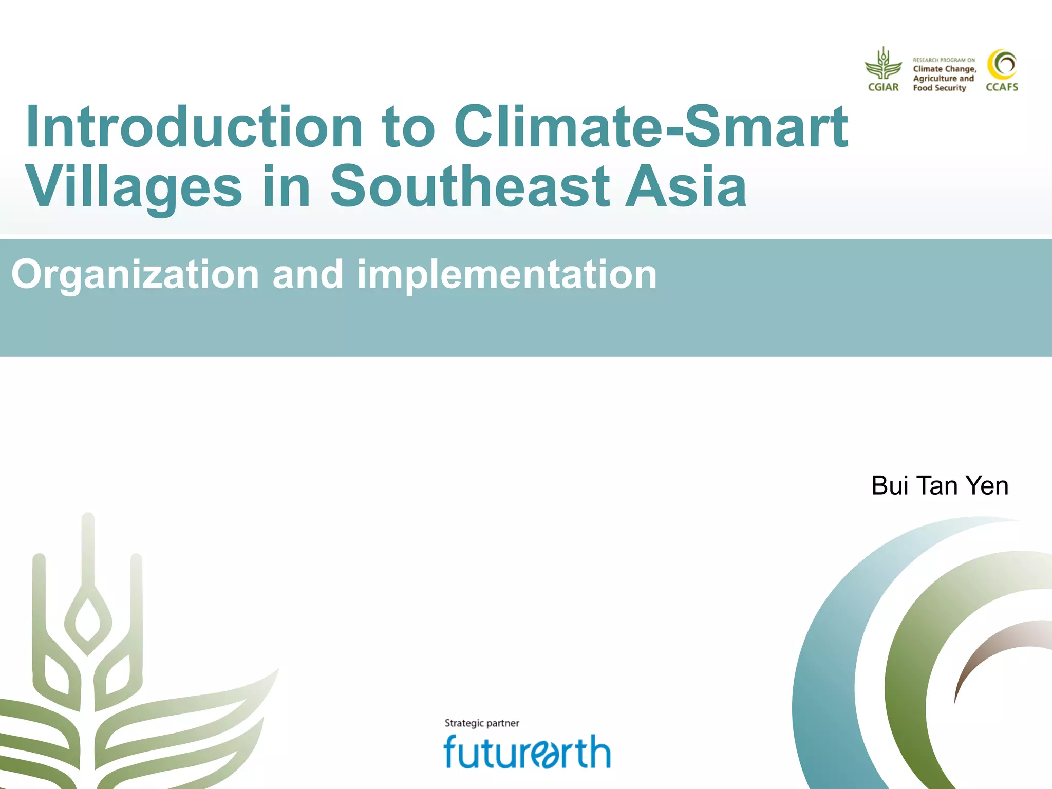 Introduction to Climate-Smart Villages in Southeast Asia: Organization ...