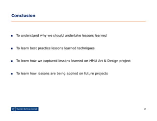 4. Capturing lessons learned, 12th Oct 2015 | PPT