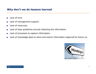 4. Capturing lessons learned, 12th Oct 2015 | PPT