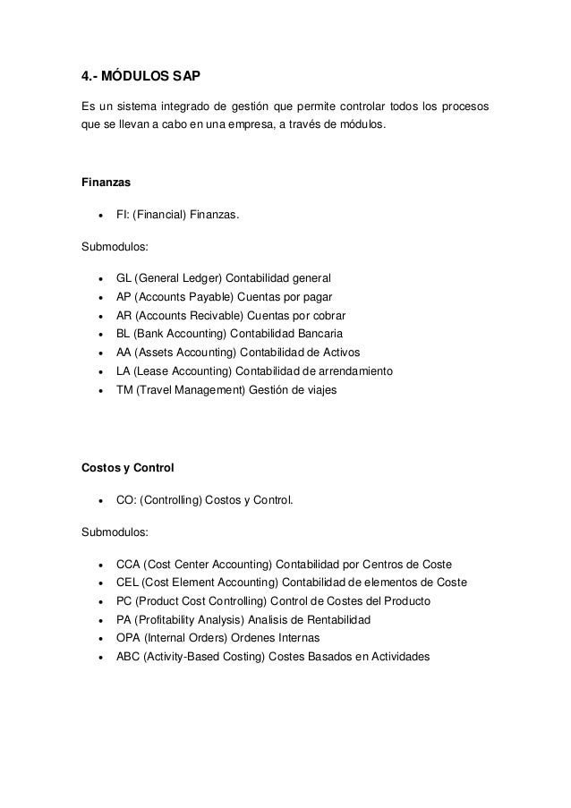 Modulos De Sap
