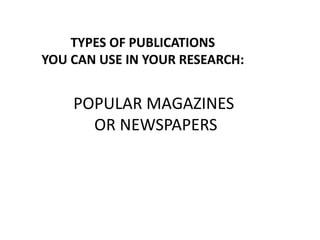 Types of Publications | PPTX