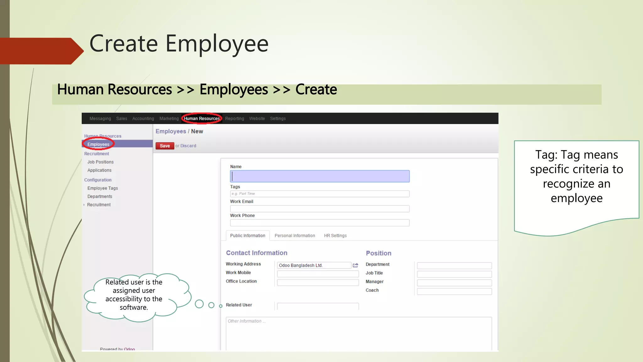 Odoo 8 tutorial HR Module part 1 | PPTX