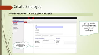 Odoo 8 tutorial HR Module part 1 | PPTX