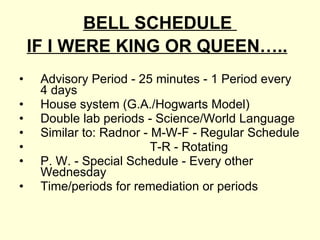 Schedule Presentations 4/16/09 | PPT