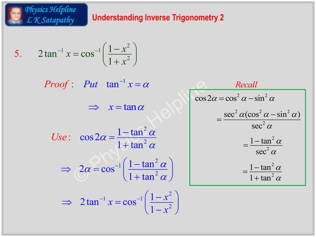 Inverse Trigonometry.2 | PPT