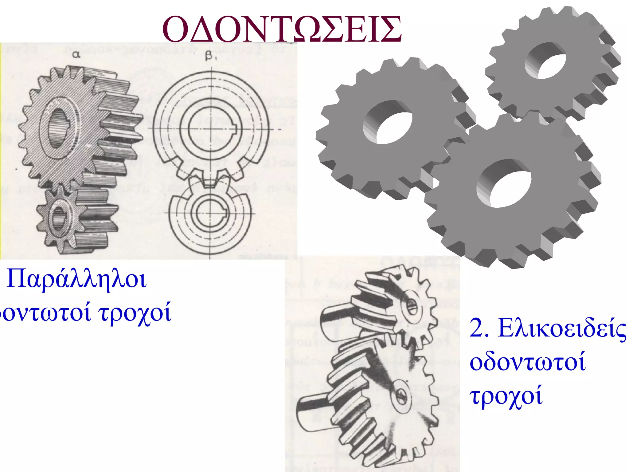 Στοιχεία Μηχανών-Στοιχεία Μετάδοσης της κίνησης(Οδοντώσεις) | PPT