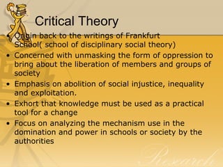 Critical theory in Education | PPT