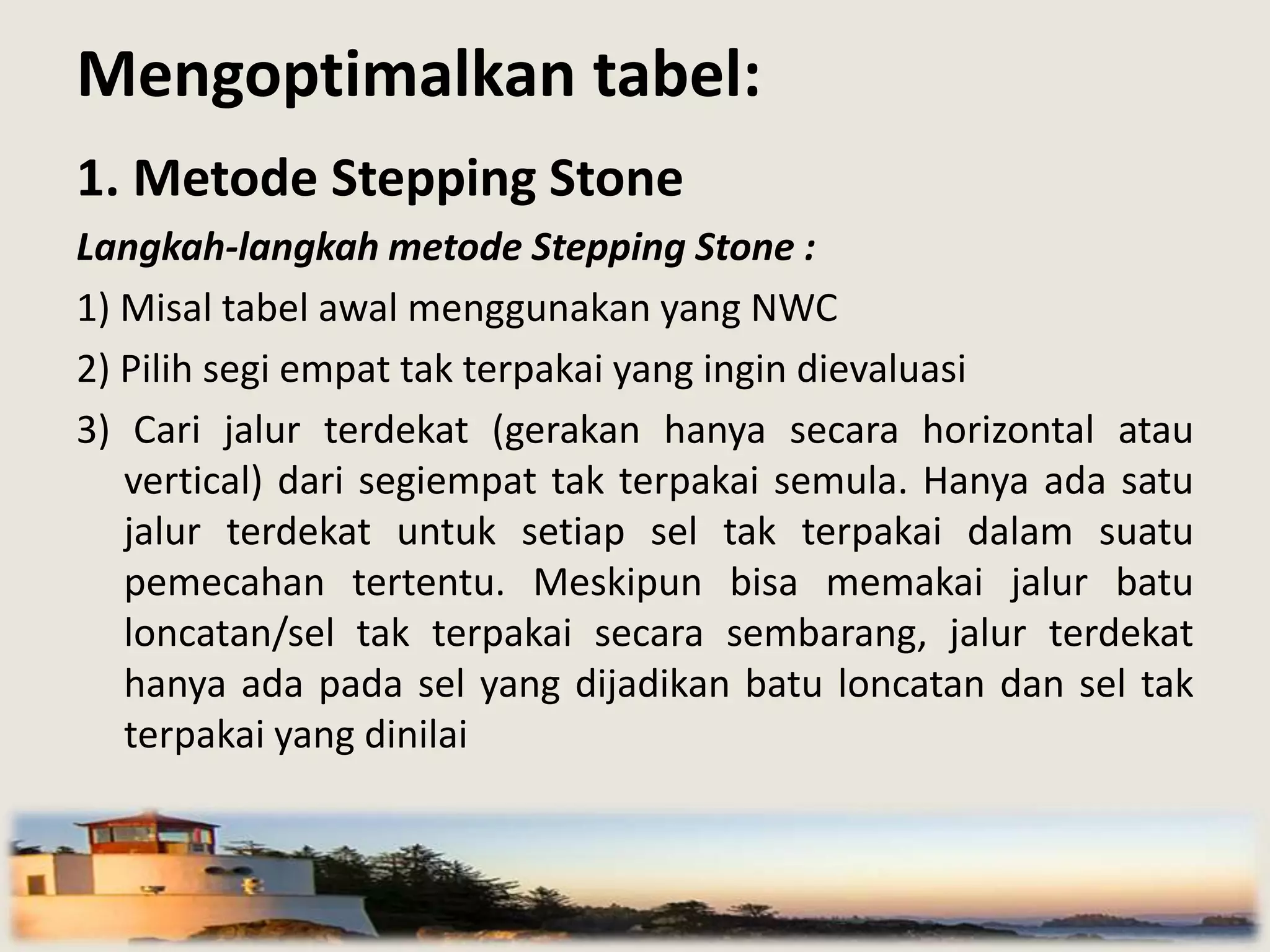 4. metode transportasi | PPTX