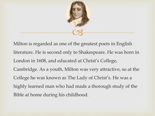 4.john milton and his time | PPTX