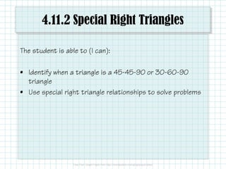 4.11.2 Special Right Triangles | PPT