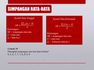 4. ukuran pemusatan data dan ukuran penyebaran data | PPTX
