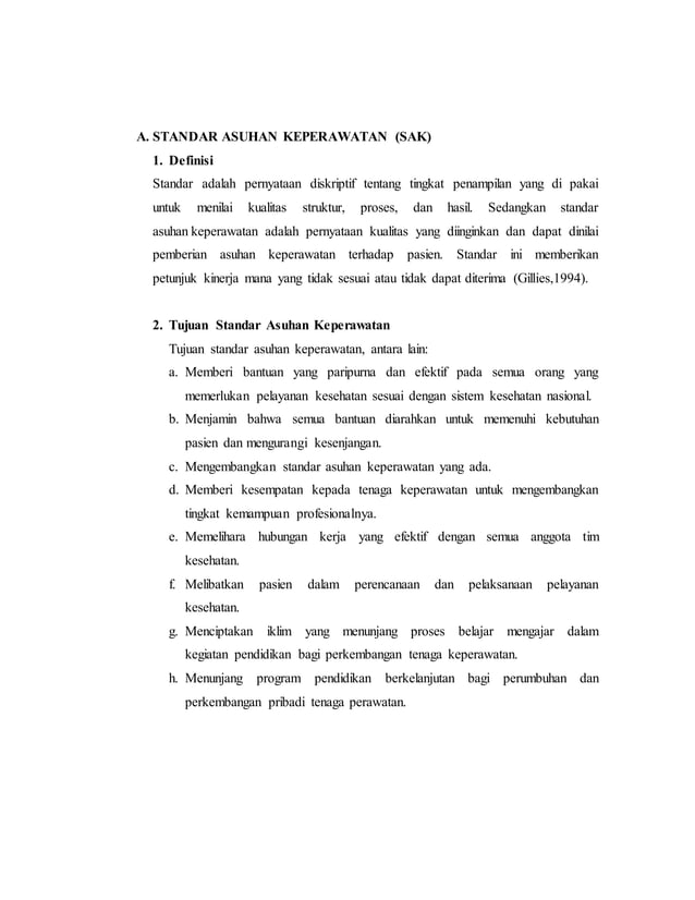 Standar asuhan keperawatan | DOCX