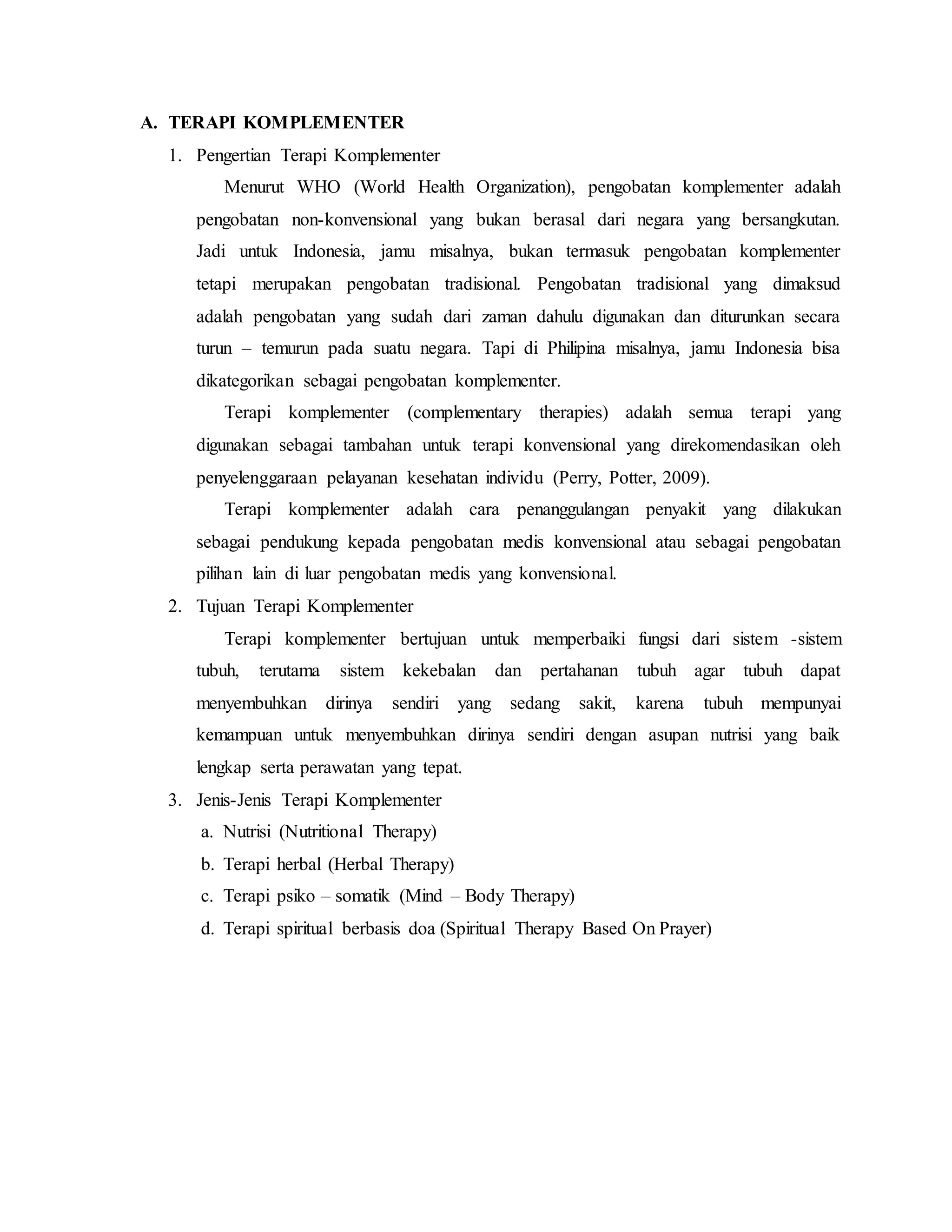 Terapi komplementer pada pasien bronchitis | DOCX