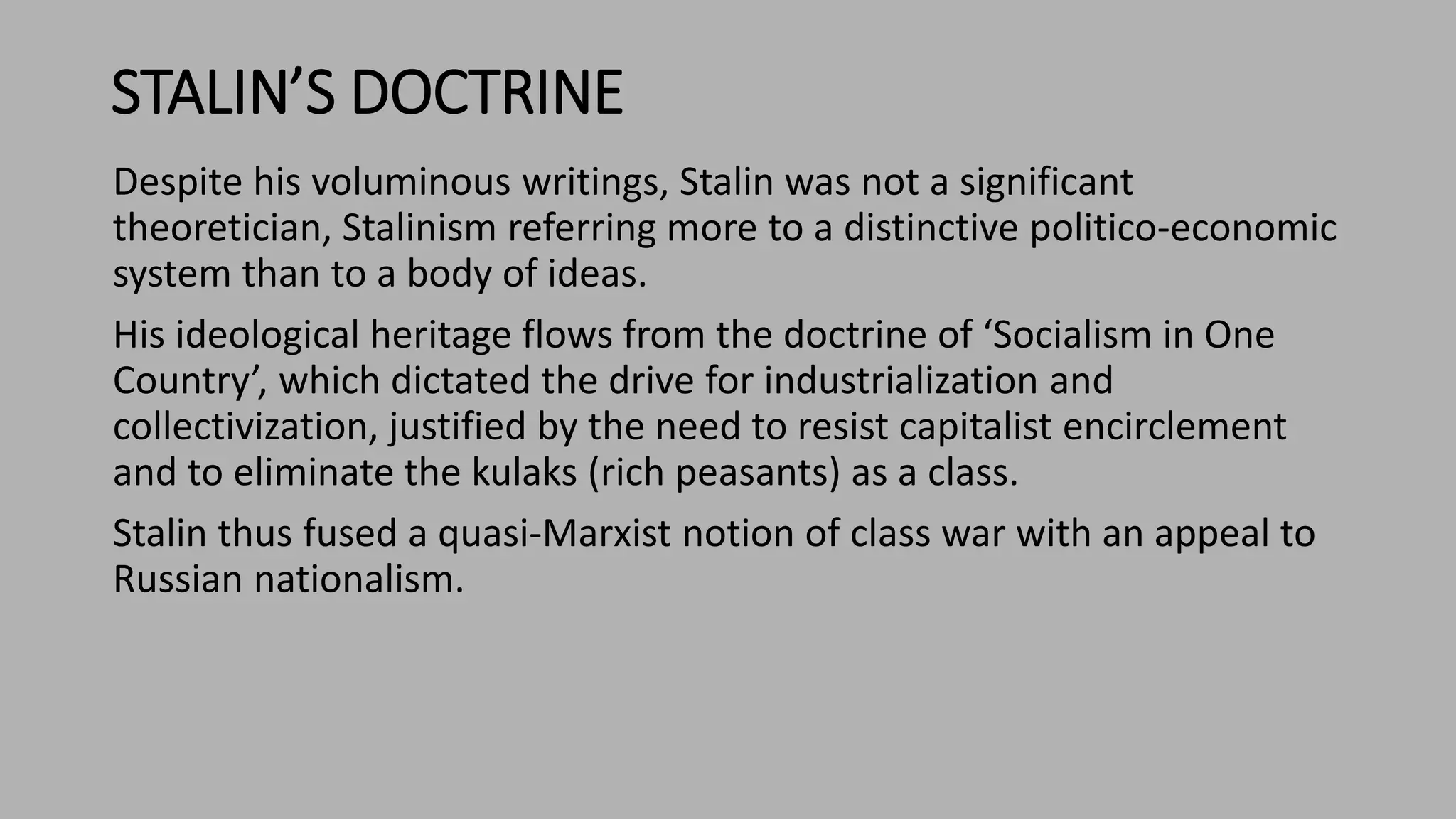 POLITICAL IDEOLOGIES - STALINISM | PPTX