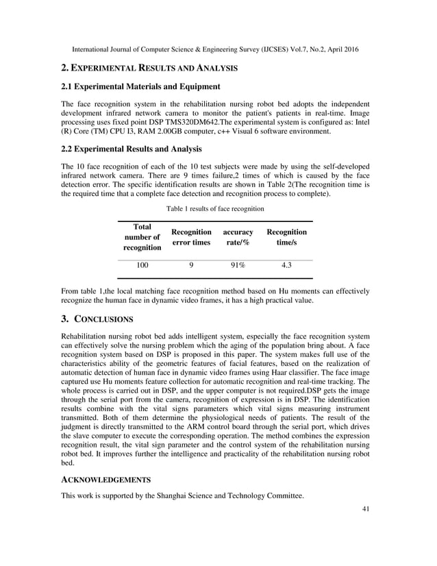 Research and Development of DSP-Based Face Recognition System for Robotic Rehabilitation Nursing ...