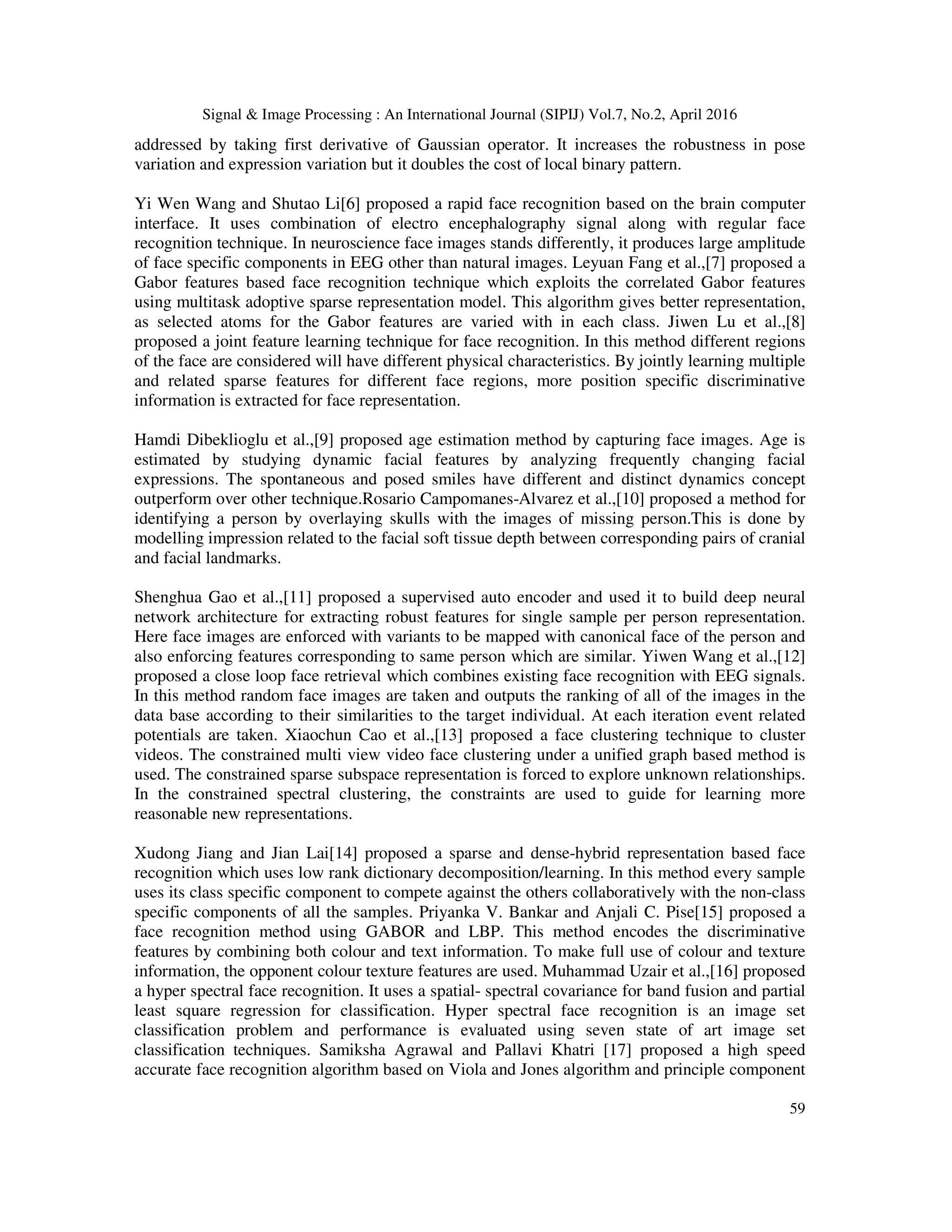 Optimized Biometric System Based on Combination of Face Images and Log Transformation | PDF