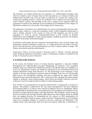 Optimized Biometric System Based on Combination of Face Images and Log Transformation | PDF